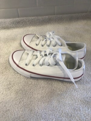 KID'S ALL STAR CONVERSE CHUCK TAYLOR 3J256 OPTICAL WHITE LOW TOP CANVAS ...