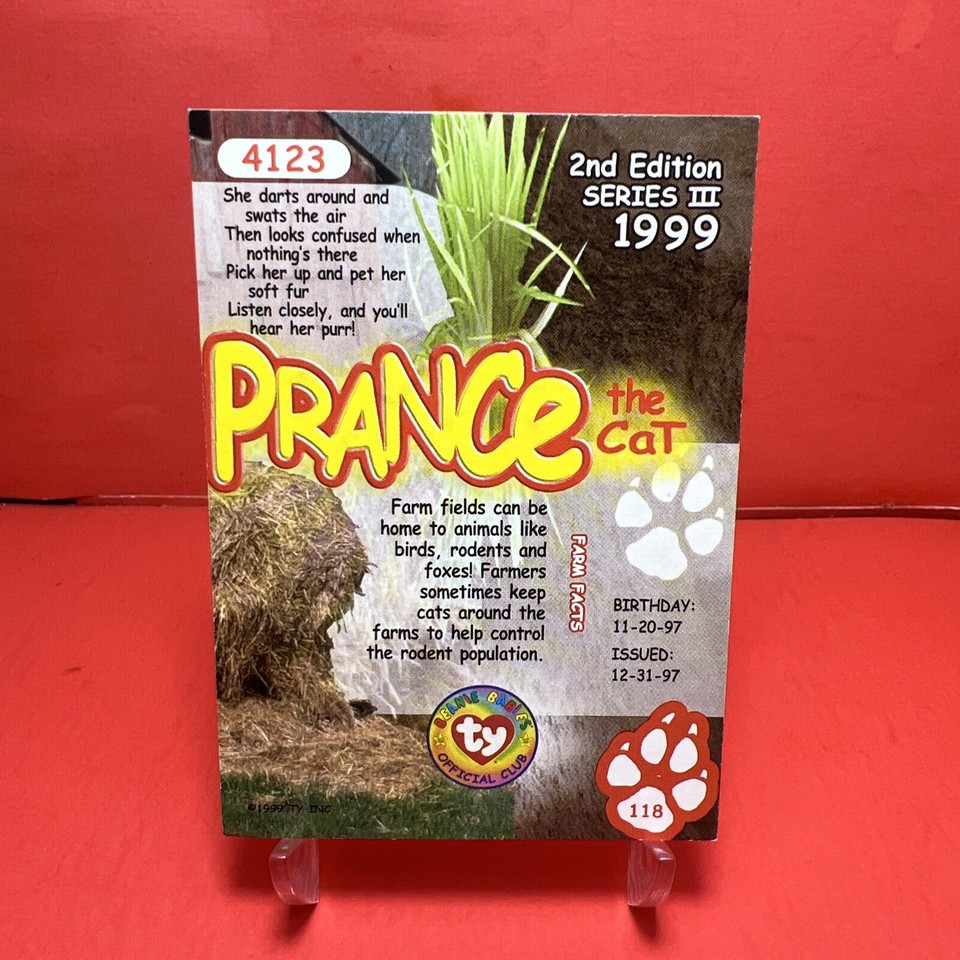 1999 Ty Beanie Babies Series 3 Prance the Cat #118 VG🦄 | eBay
