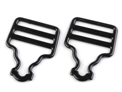 1 pair (2pcs) of Plastic Dungaree Clips Fastener in Black Suspender ...