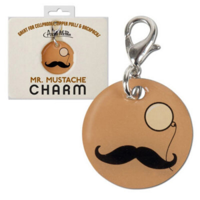 Mustache Monocle Charm Keychain Key Chain Ring Keychain Zipper Pull ...