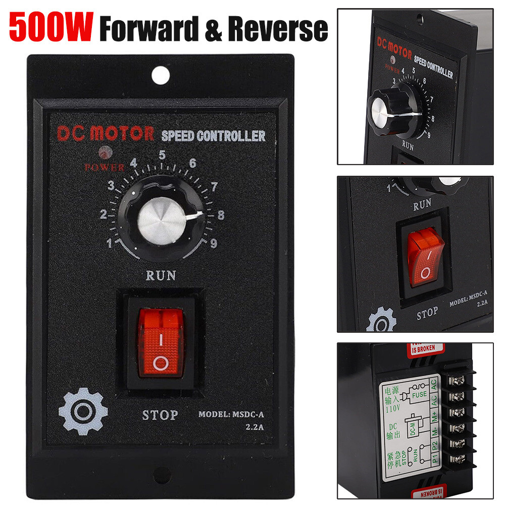 500W DC Motor Speed Controller w/ Variable Speed Switch Forward Reverse ...