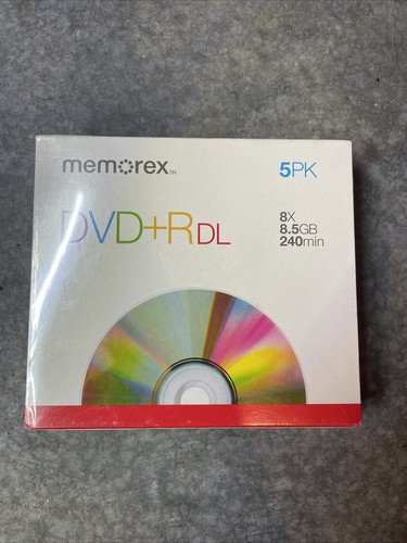 NEW- Memorex Dual Layer DVD+R 5 Pack 8X/8.5GB/Go/240min SEALED ...