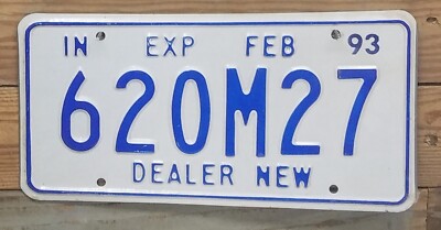 Indiana Expired 1993 DEALER NEW License Plate ~ 620M27 ~ Embossed | eBay