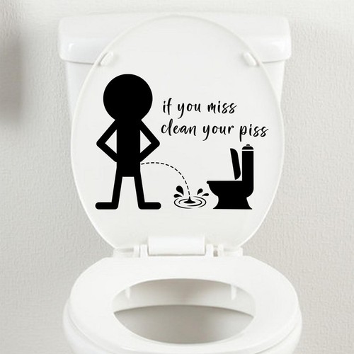Toilet Funny Sticker Bathroom Wall Decal Door Art Seat Home Sign ...