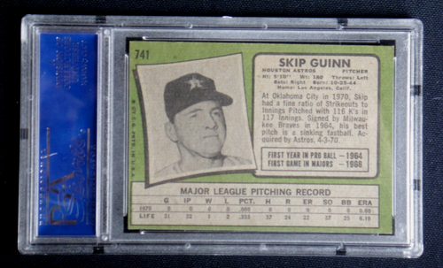 SKIP GUINN 1971 TOPPS #741 PSA 8 NEAR MINT TO MINT GRADED BASEBALL CARD ...