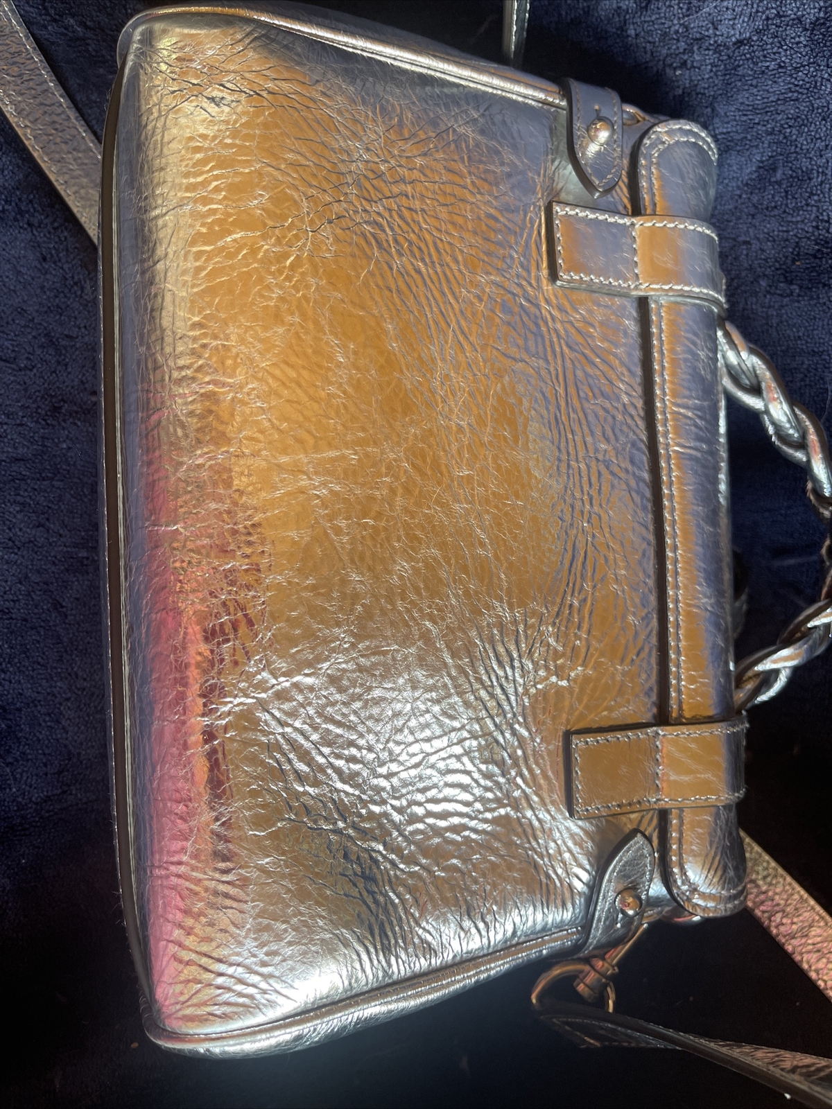 Mulberry silver Crinkled Metallic Leather mini Alexa | eBay UK