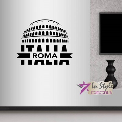 Wall Vinyl Decal Italy Roman Colosseum Rome Europe Travel Art Room ...