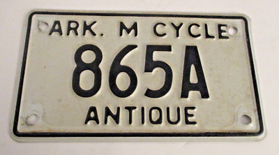 Antique Arkansas Motorcycle License Plate (SKU# 2373) | eBay