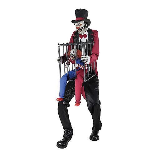 Rotten Ringmaster With Caged Clown Animated Prop Halloween Life Size ...