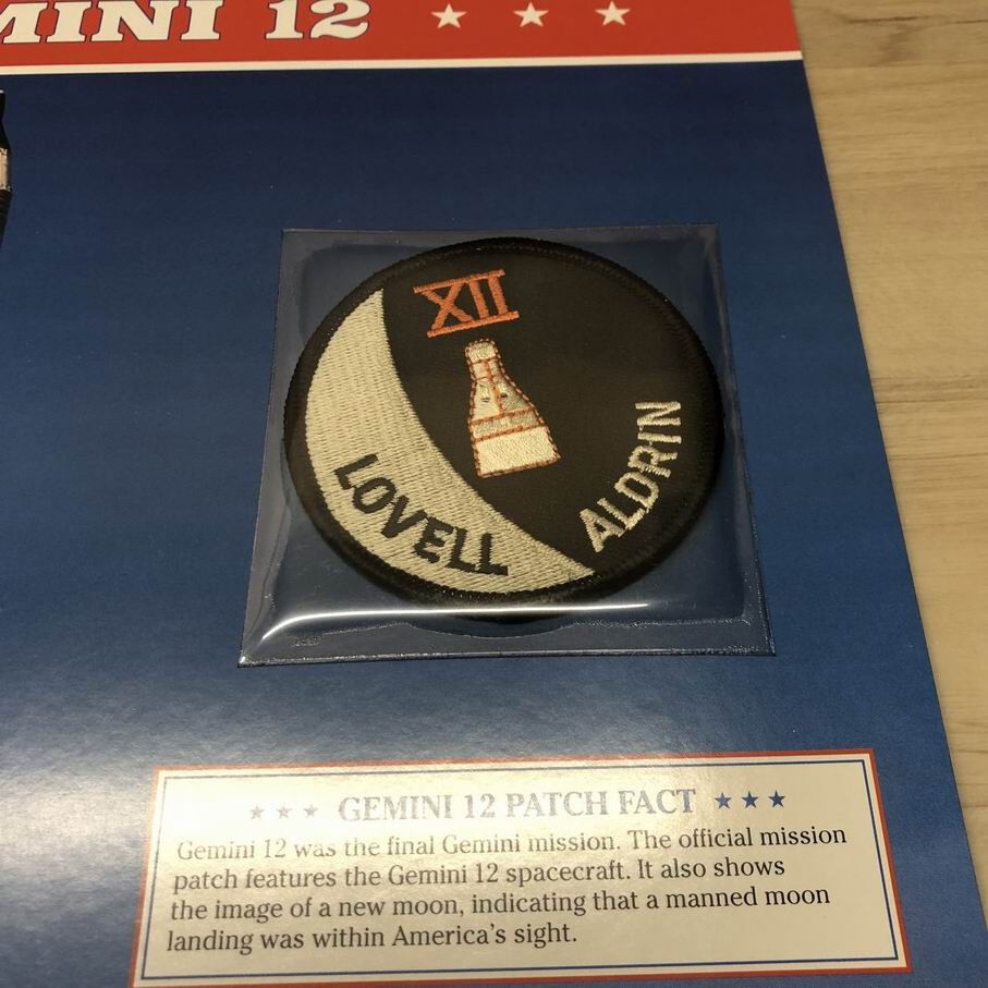Vintage Official NASA Emblem Patch GEMINI 12 With Mission Data Card | eBay