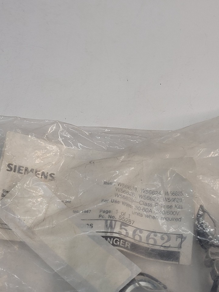 SIEMENS W56627 FUSE ADAPTER KIT FUSE CLIPS 30A 30 AMP 600V New In ...
