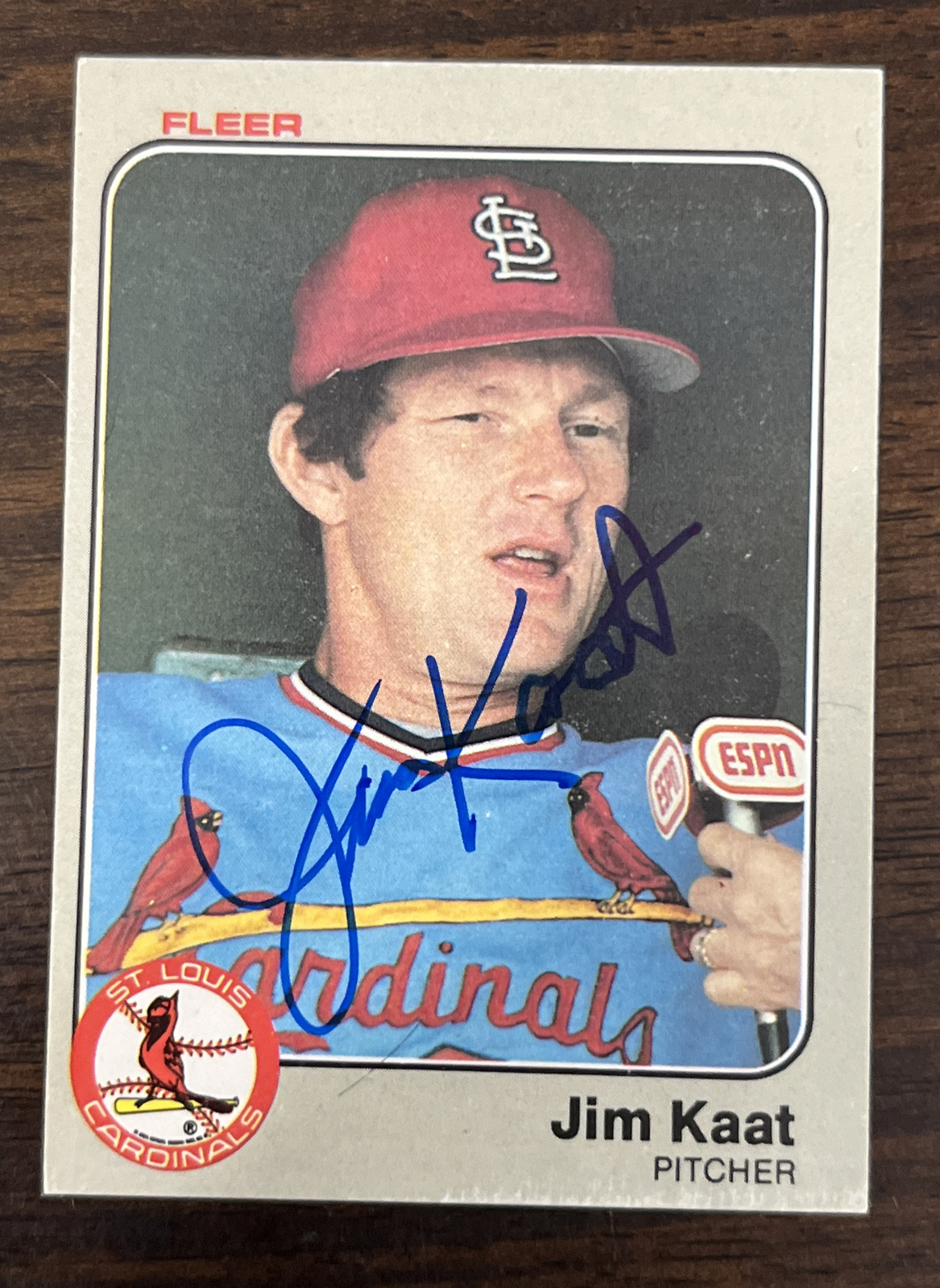 JIM KAAT Signed 1983 Fleer Baseball Card #11 Cardinals Twins White Sox ...