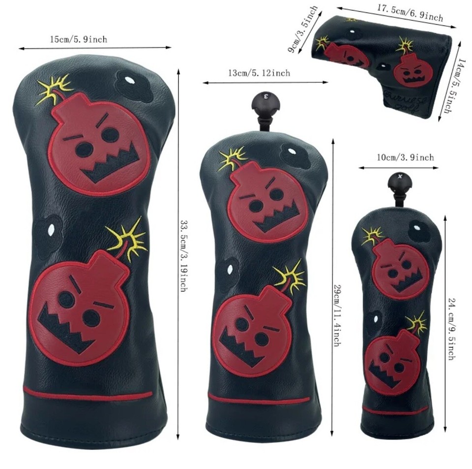 Cartoon bomb Golf Driver Head Cover Black | eBay