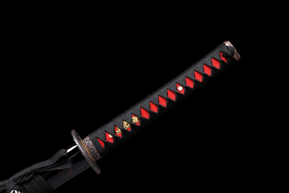 Blood Red Battle Ready Sharp Japanese Samurai Katana Sword Damascus ...