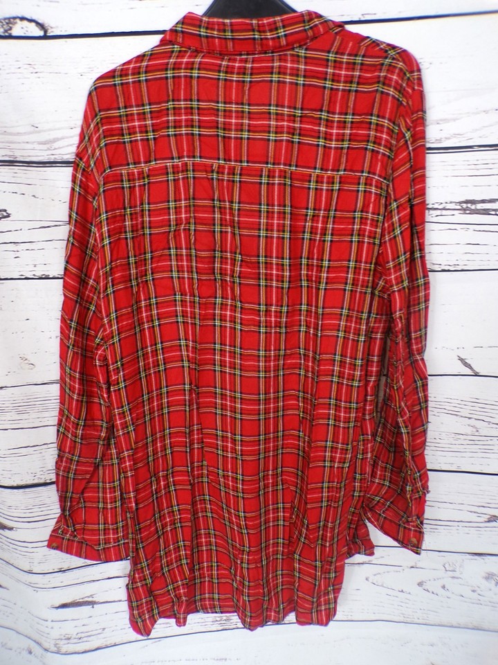 LADIES PRIMARK RED CHECKED LONG SLEEVED SHIRT DRESS SIZE 12 | eBay UK