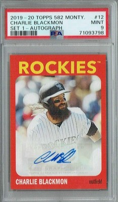 PSA 9 Charlie Blackmon 2019 Topps 582 Montgomery #12 Rare Card Set 1 ...