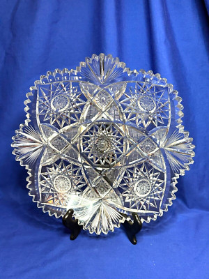 Libbey American Brilliant cut glass ABCG Sultana pattern 12 inch plate ...