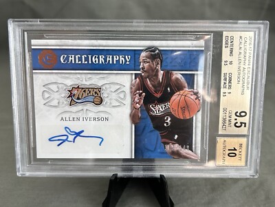 2016 Panini Excalibur Calligraphy /149 Allen Iverson BCCG 9.5Auto HOF ...
