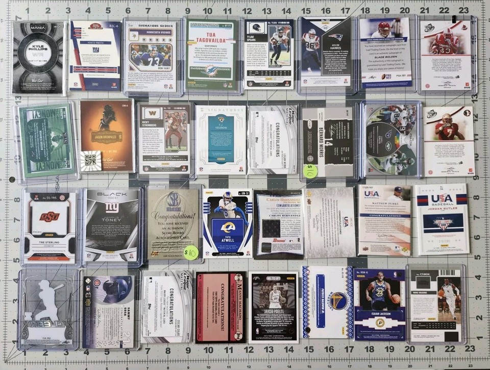 32 Card Patch Mem & Auto NFL MLB NBA Vets Rookies Prospects Autograph ...