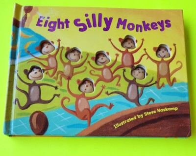 Eight Silly Monkeys Hard Cover Board Book Pre School Counting | eBay