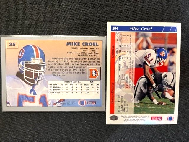 NFL - Mike Croel 1993 Fleer & 1993 Upper Deck Football - Broncos | eBay
