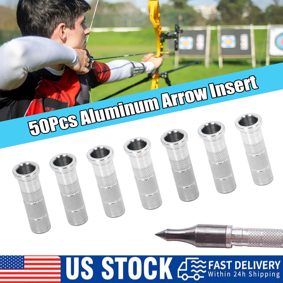 50PC 6.2/7.6mm Aluminium Arrow Inserts + Archery Arrow Shaft Cutter DIY ...