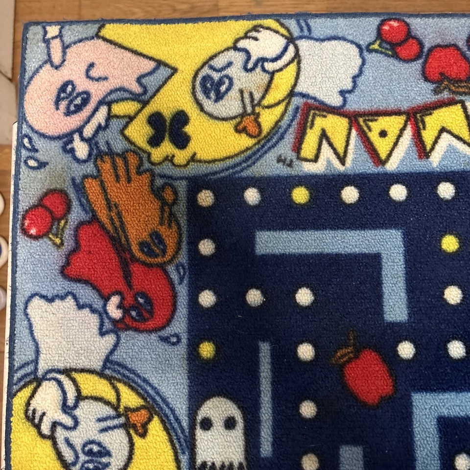 1980 Vtg Pacman Rug 3’x4’ Video Game Arcade Games Decor Midway Original ...