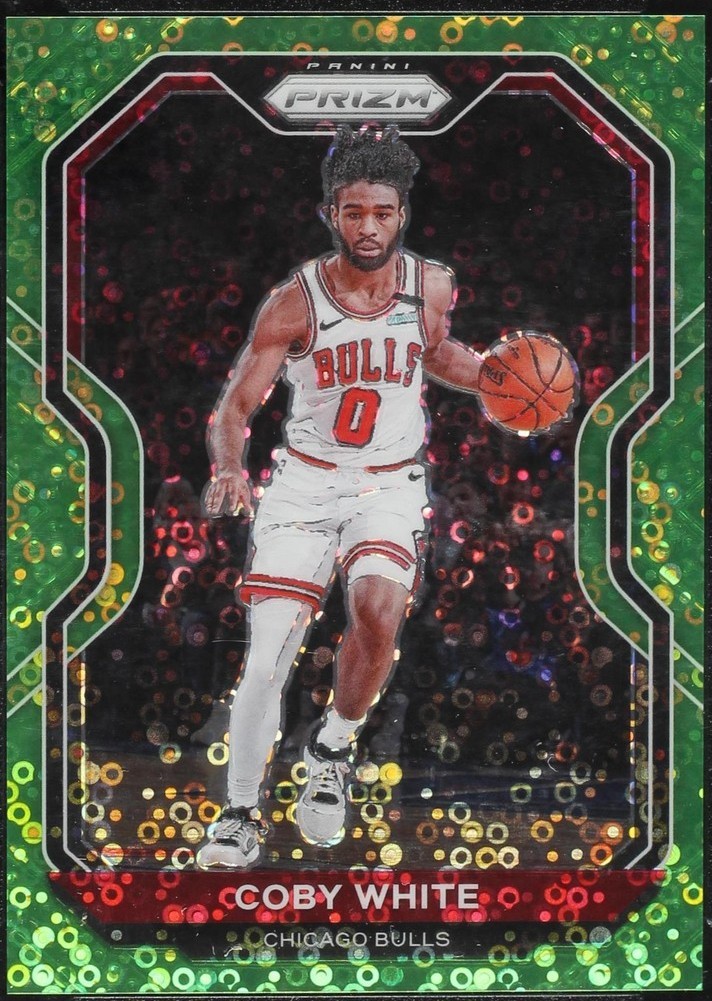 2020-21 Panini Prizm - Coby White #3 Neon Green Fast Break Prizm /5 for ...