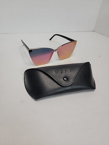 Diff Eyewear Goldie Sunglasses DE01-0051-BKSIN Mirror With Case | eBay