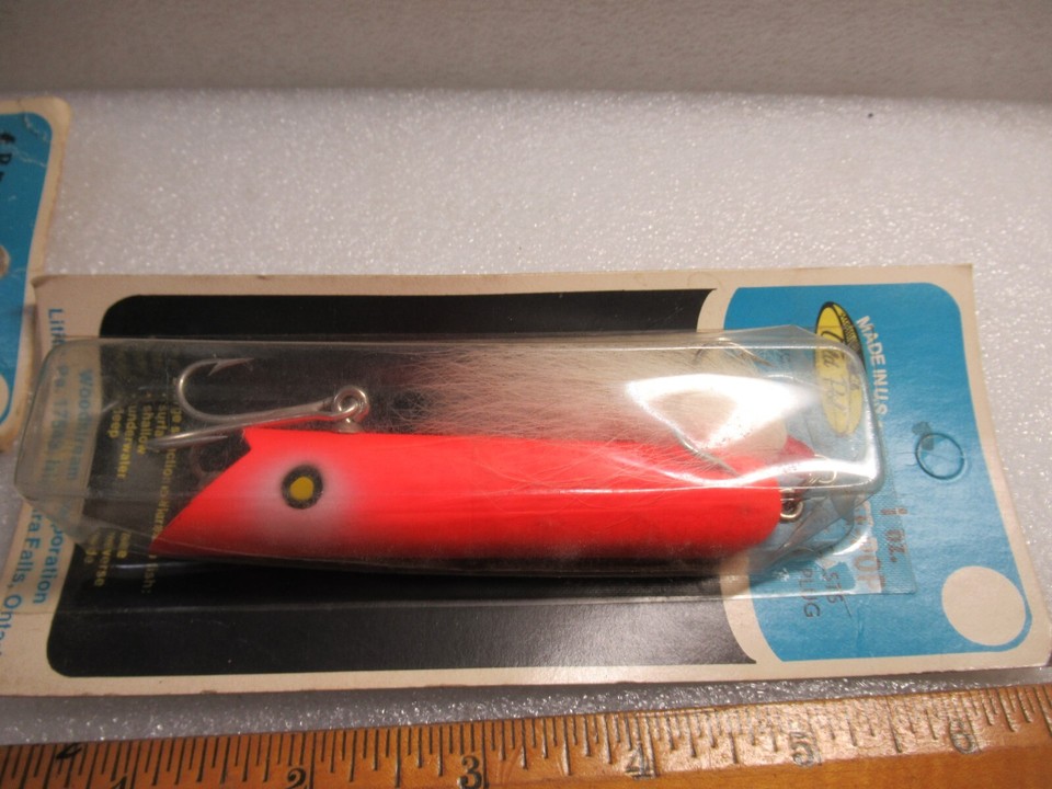 2 RARE Vintage Old Pal 4 " SALTWATER BEE-POP SWIMMER PLUG POPPER Lure ...