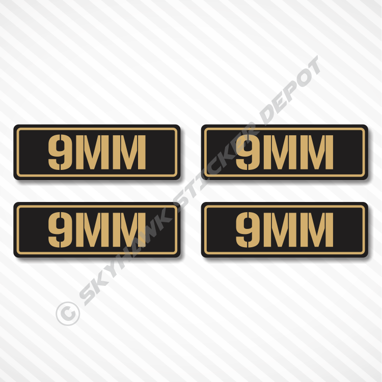 (4X) 9MM Bullet Ammo Vinyl Decal Bumper Sticker Molon Labe 9MM Caliber ...