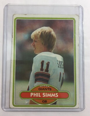 1980 Topps Football Phil Simms Rookie Card RC #225 New York Giants | eBay