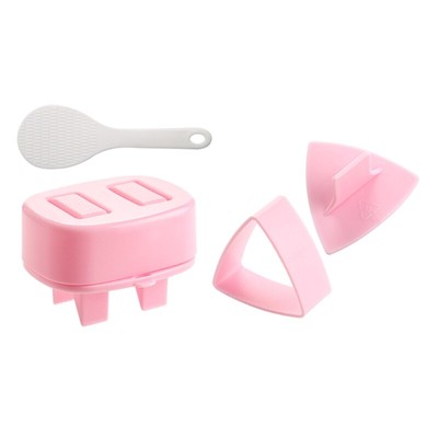 for Triangle Rice Mold Maker with Lid Pink Color DIY Sushi Moulds ...
