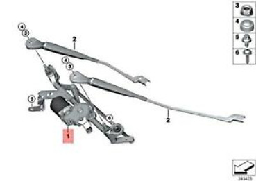 BMW 2 GT F46 FRONT WINDSHIELD WIPER SYSTEM COMPLETE LHD 61617301043 NO ...