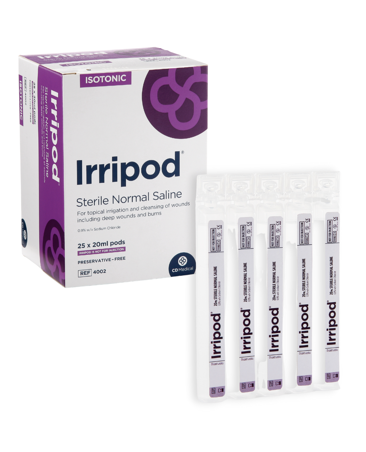 Irripod Sterile Normal Saline Irrigation 20ml x 25 | eBay