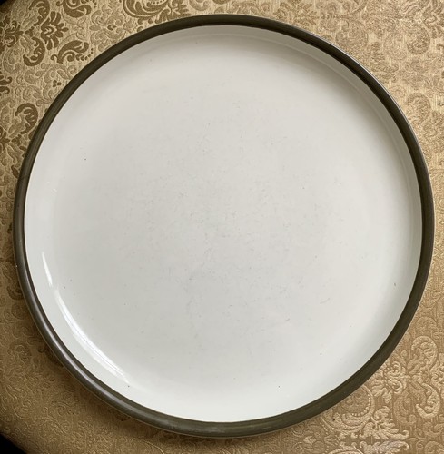 2 - Denby Langley Summit Celadon 10" Dinner Plates Brown Rim England ...