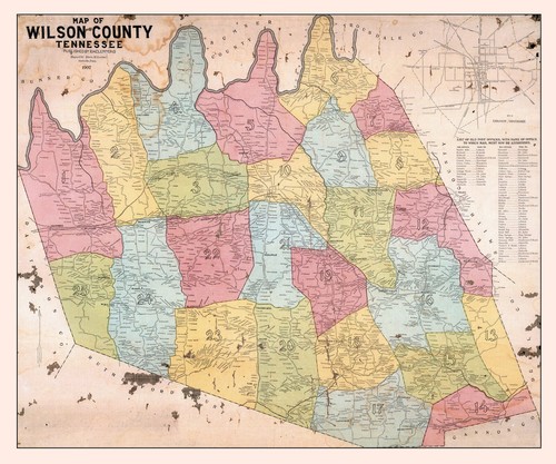 1907 Map of Wilson County Tennessee | eBay