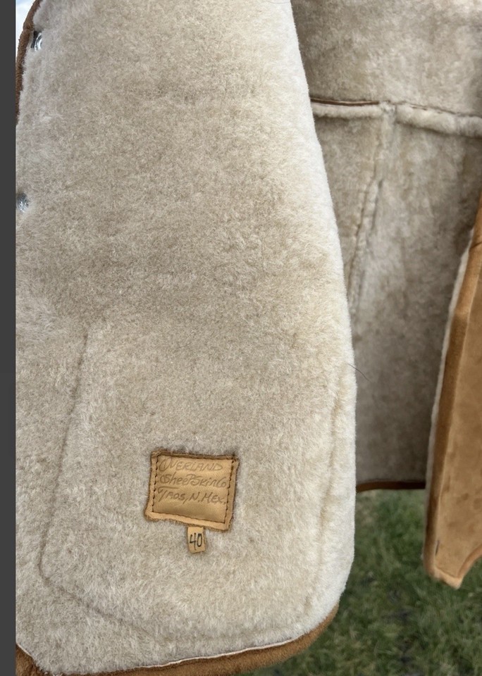 VTG Overland Sheepskin Co Genuine Shearling Vest Men X-LARGE USA | eBay