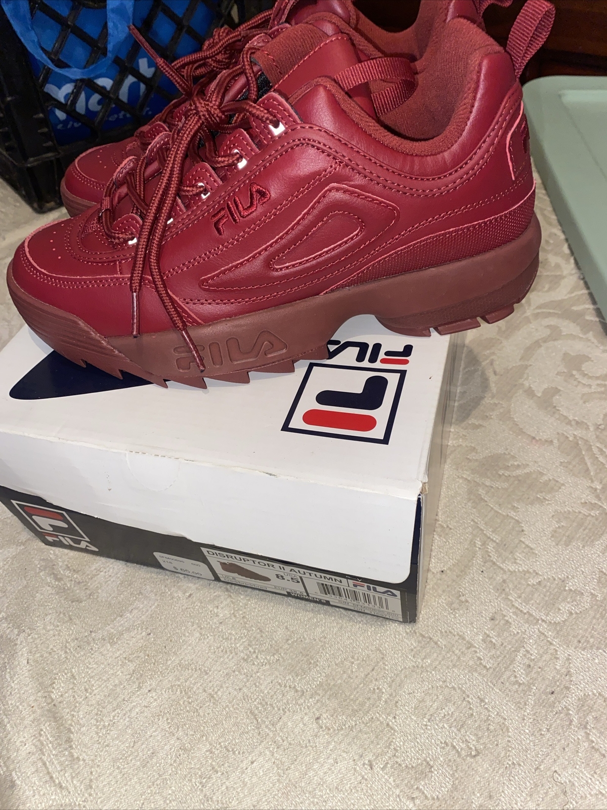 FILA Womens Disruptor II 5FM00695-600 Brick Red Shoe Sneakers Size 9 ...