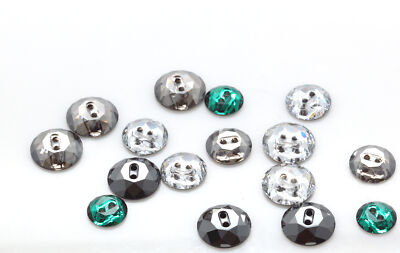 Superior PRIMERO 3014 Round Two-Holed Crystal Buttons * Many Sizes ...