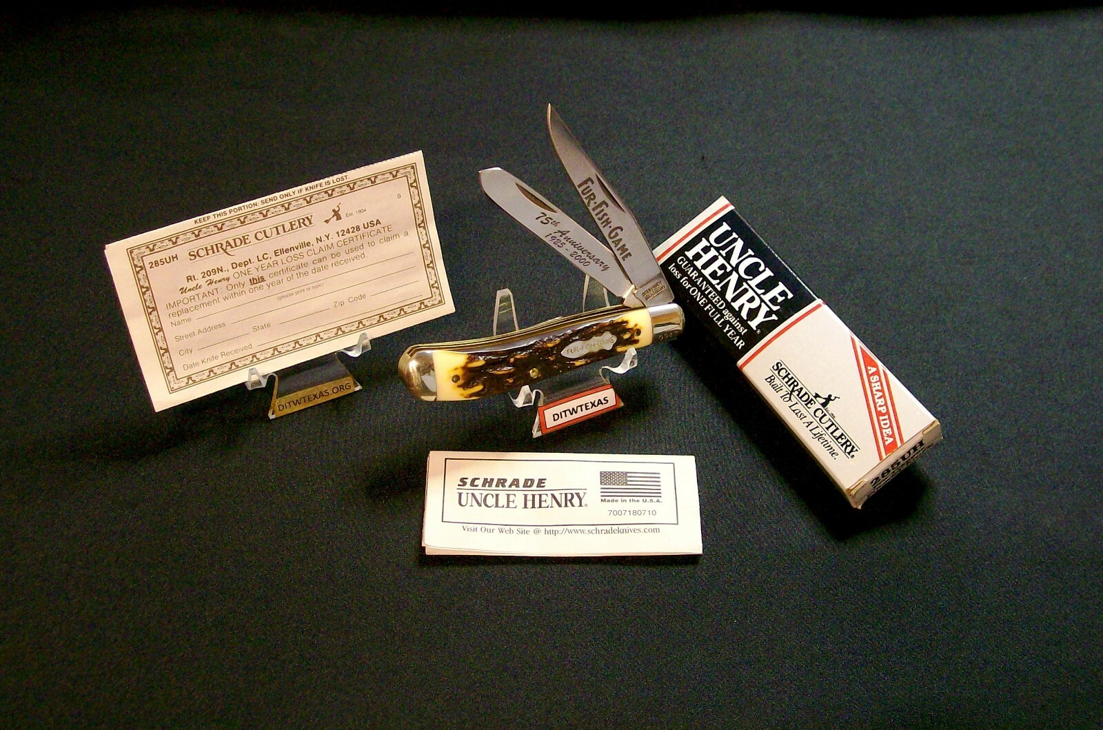 Schrade 285UH Knife Fish Fur & Game Trapper W/Original Packaging, USA ...