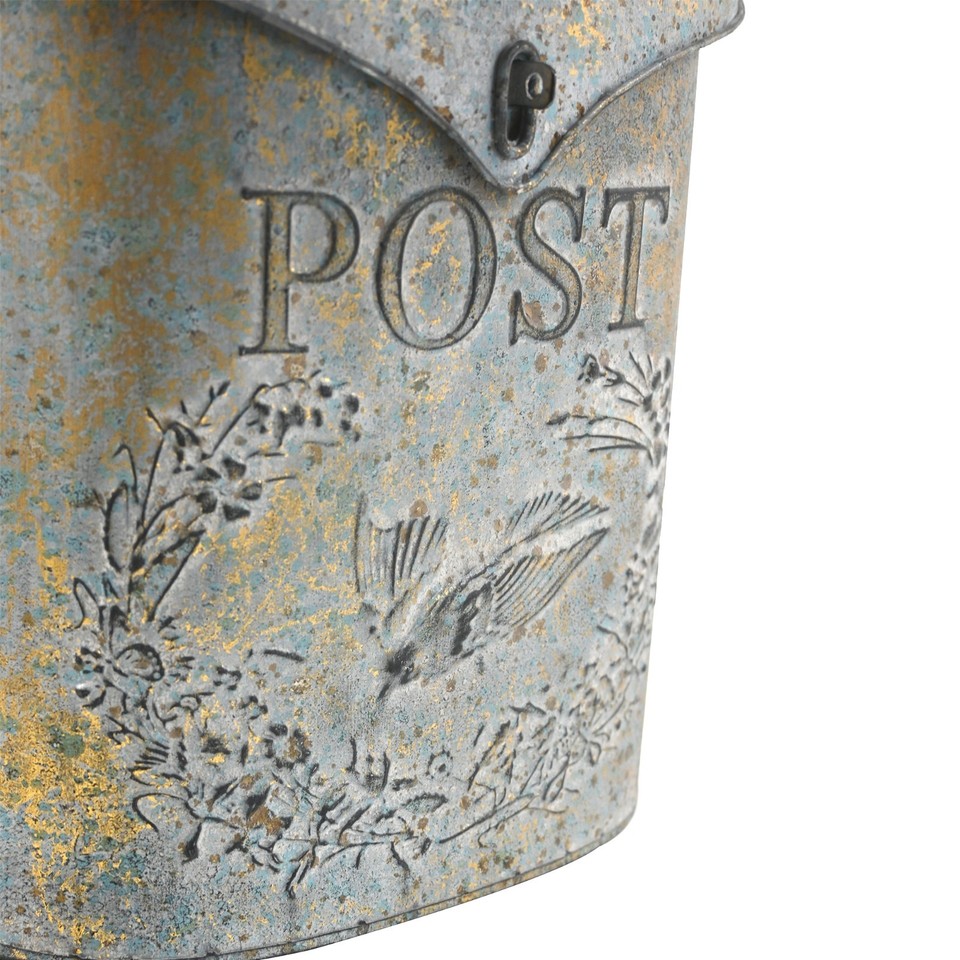Vintage Rustic Letter Box Post Box Wall Mounted Decorative Metal ...