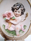 (2) VTG NORLEANS CERAMIC ANGEL CHERUB HOLDING ROSES WALL POCKETS | eBay