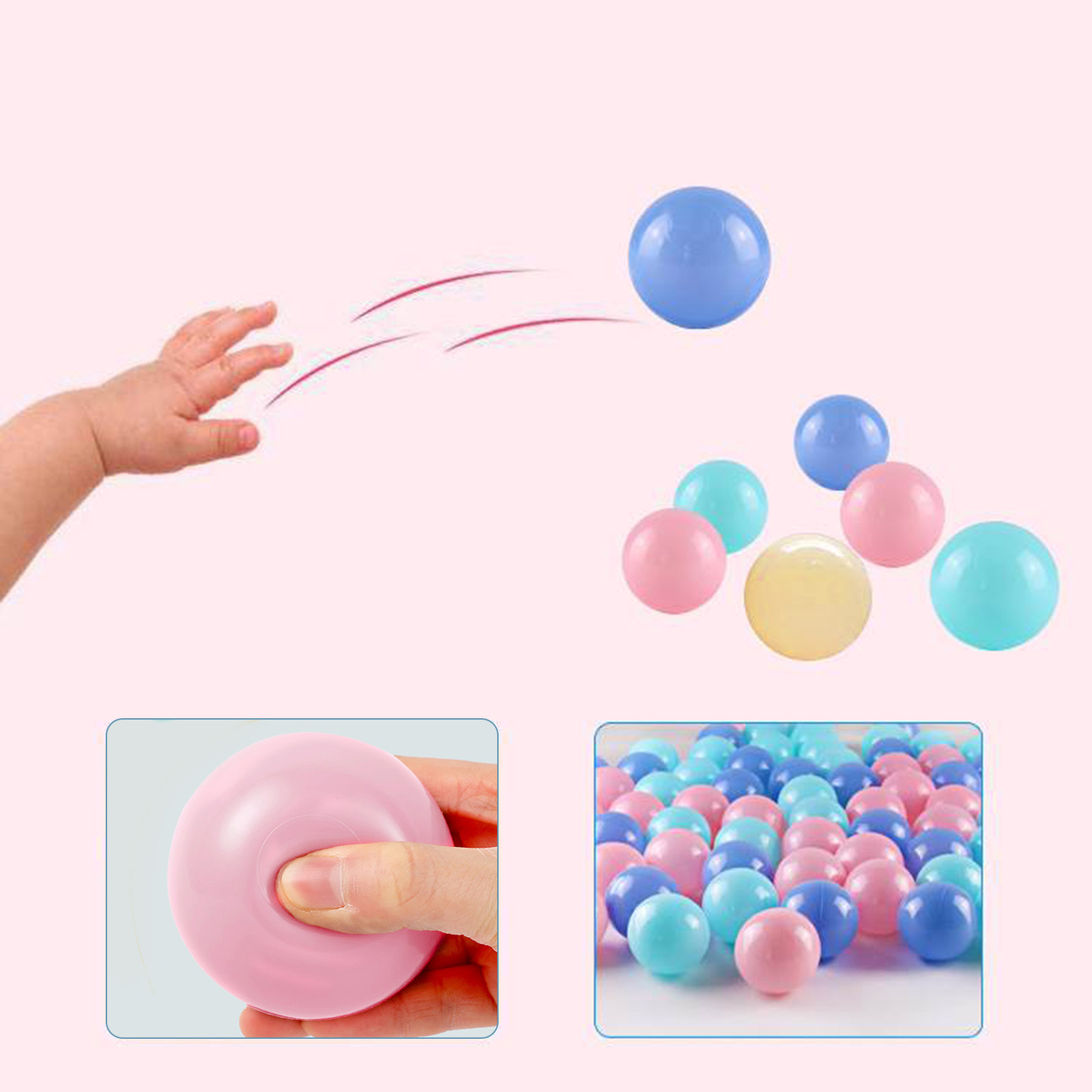 100pcs Pit Balls No Odor Multi-scene Use No Sharp Edges Baby Toddler ...