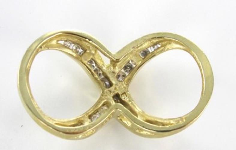 14Kt Yellow Gold Diamond Infinity Slide Pendant Charm | eBay