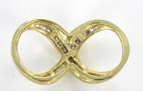 14Kt Yellow Gold Diamond Infinity Slide Pendant Charm | eBay