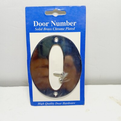 #0 Door/House Number (Hardware) Solid Brass Chrome Plated (New Sealed ...