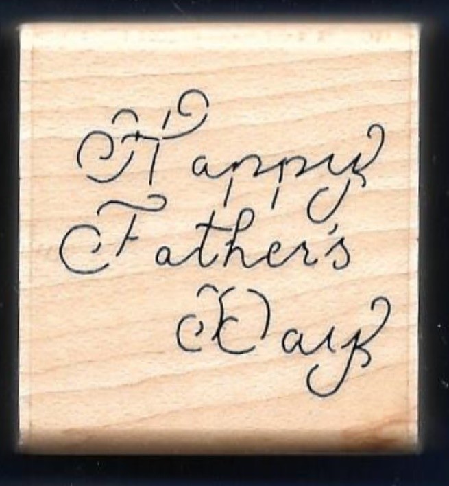 HAPPY FATHER'S DAY Script occasion card words JRL DESIGN DOTS wood ...