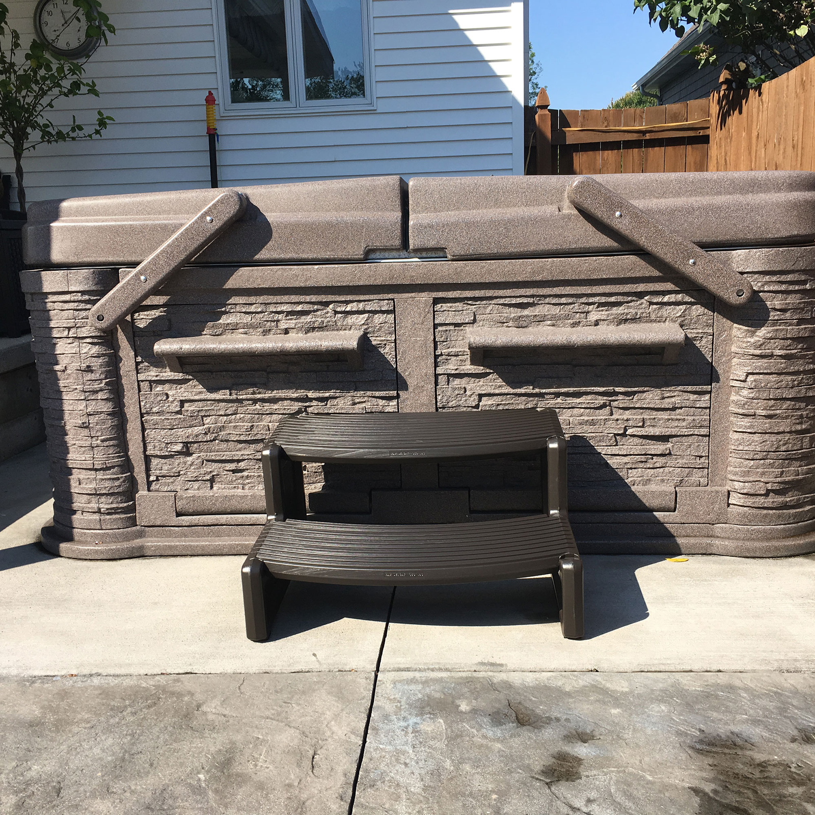 Confer Plastics Handi-Step Spa Hot Tub Stairs for Straight/Curved Spas, Espresso | eBay