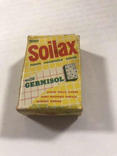 Vintage Soilax cleaner germisol small MINI miniature box dollhouse toy ...